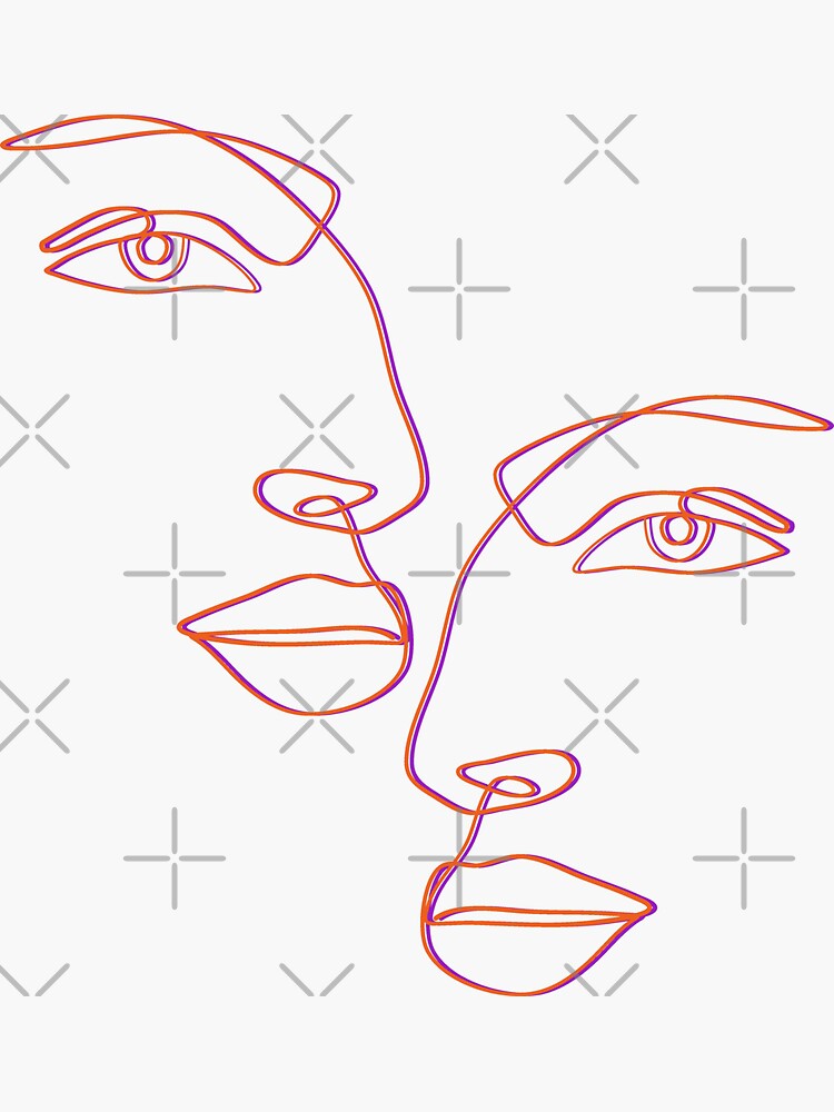 "Abstract faces in half" Sticker for Sale by Dankio | Redbubble