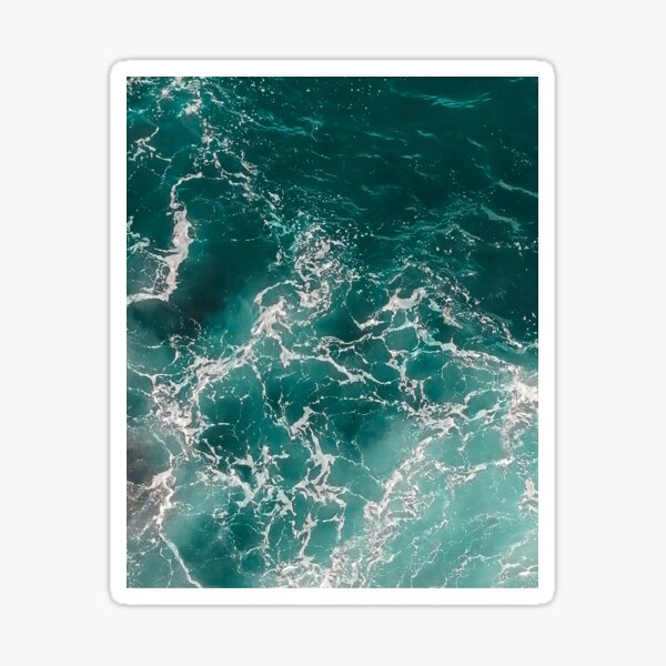 " Blue White and Dark Cyan Ocean Waves Nature Art Photography with Ice ...