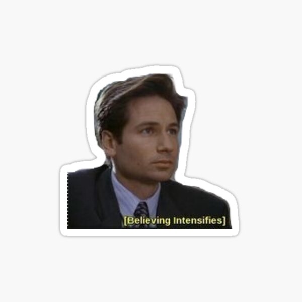 "[Believing Intensifies.]" Sticker for Sale by fantrashalert | Redbubble
