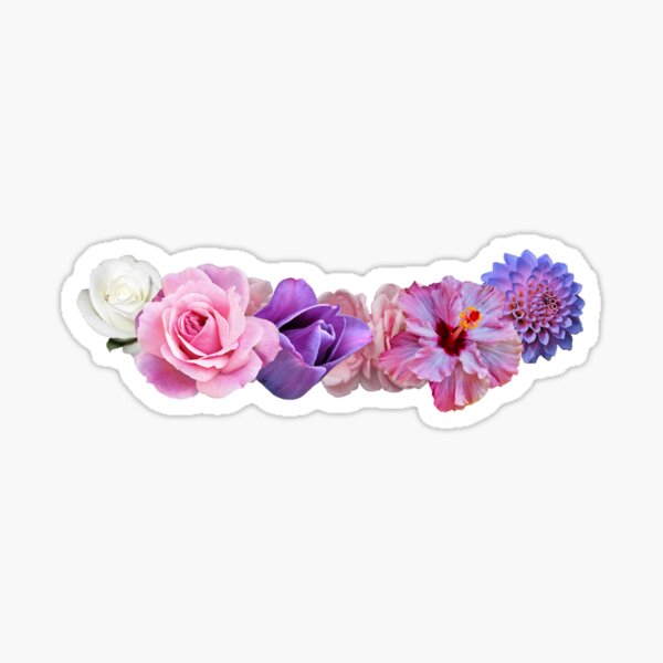 "Flower Crown" Sticker for Sale by NerdKeepers | Redbubble