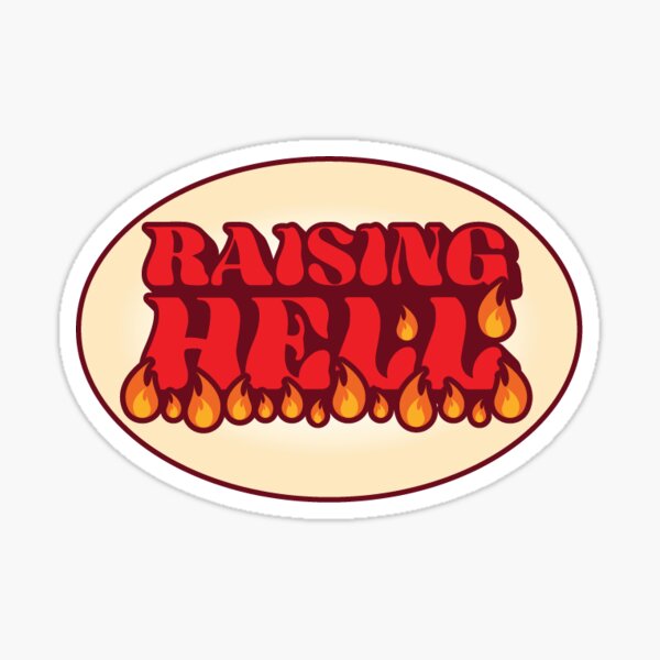"Raising Hell Retro Sticker" Sticker by cairneydesigns | Redbubble