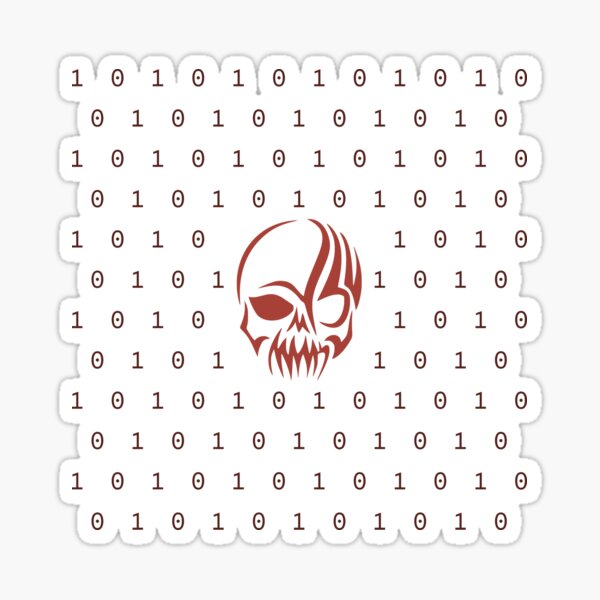 "Bits Skull" Sticker for Sale by Mechashadow | Redbubble
