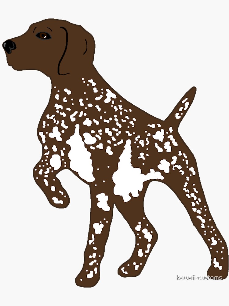 "cute german shorthaired pointer design" Sticker by kawaii-customs ...