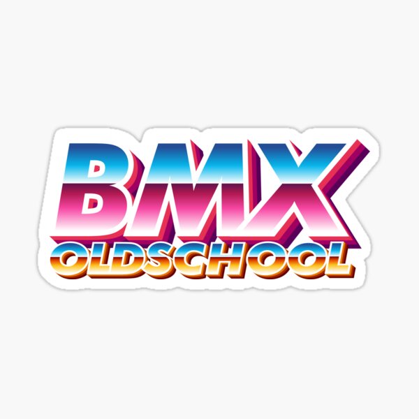 "BMX oldschool - 80s logo" Sticker by ThePixeleye | Redbubble