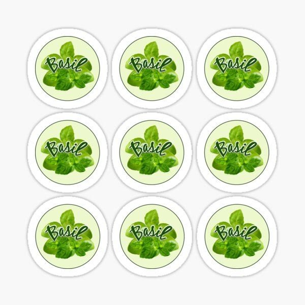 "Basil Label Stickers" Sticker for Sale by MoonsmileProd | Redbubble