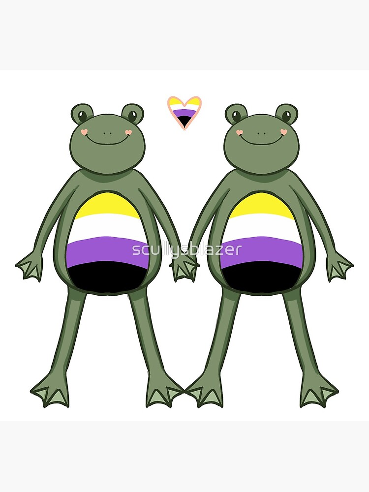 "Non-Binary Enby Pride Queer Frogs In Love LGBTQIAP Cottagecore ...