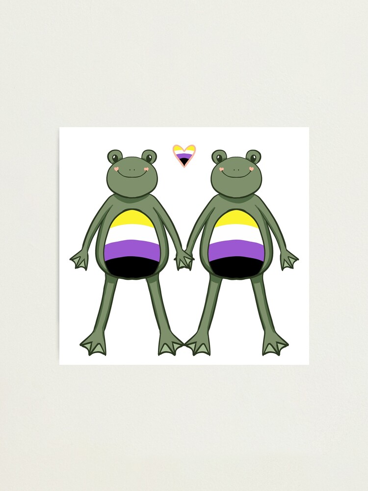 "Non-Binary Enby Pride Queer Frogs In Love LGBTQIAP Cottagecore ...