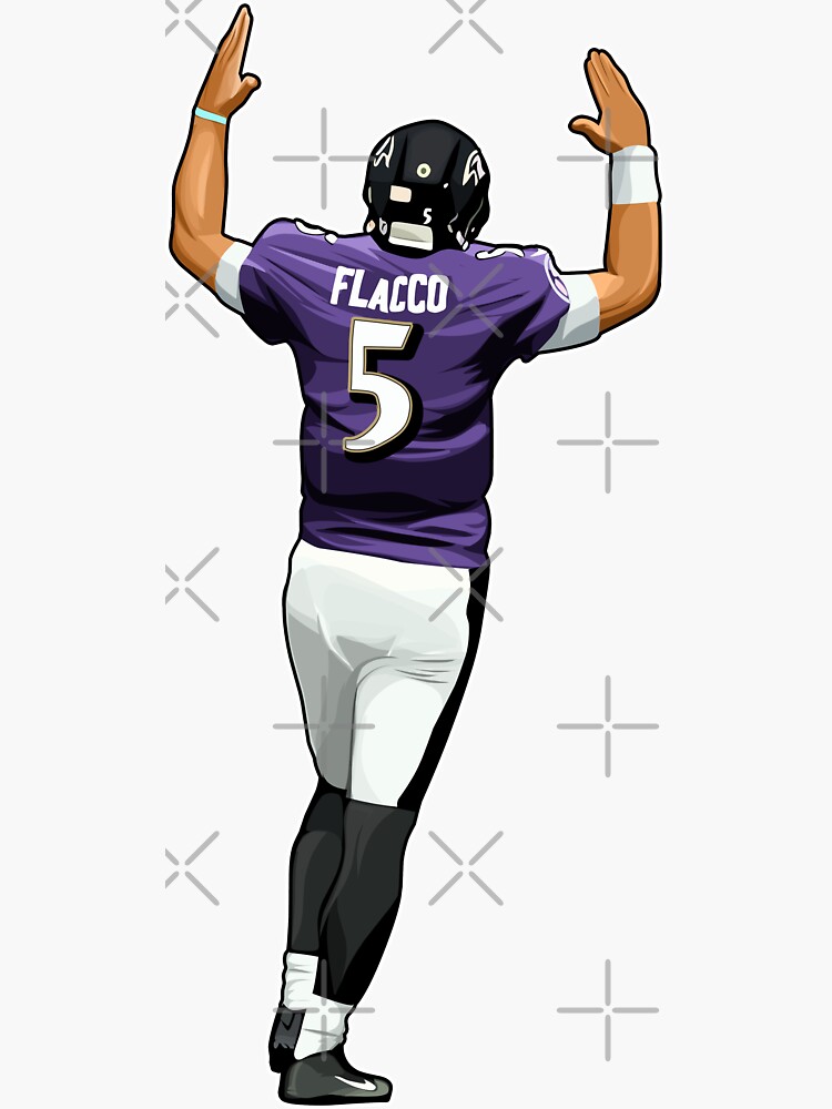 "Joe Flacco #5 After Touchdown" Sticker for Sale by ManSporty | Redbubble