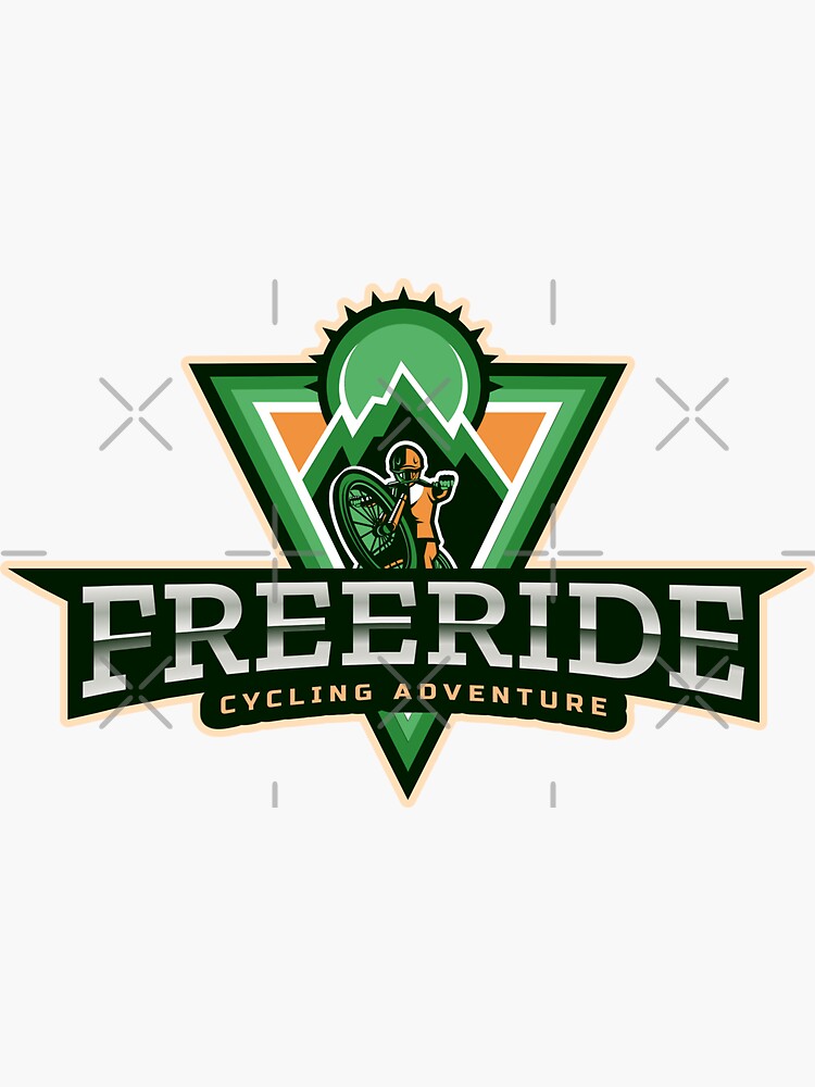 "Free ride cycling adventure logo for cyclist " Sticker for Sale by ...