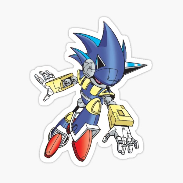 "Mecha Sonic" Sticker by Design-By-Dan | Redbubble