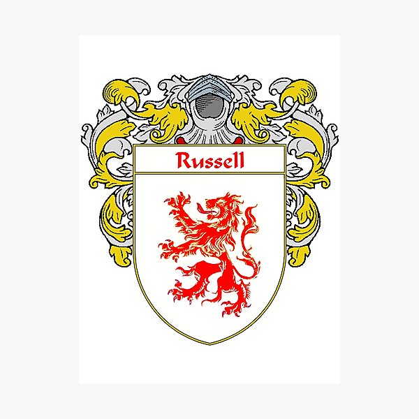 "Russell Coat of Arms / Russell Family Crest" Photographic Print by ...