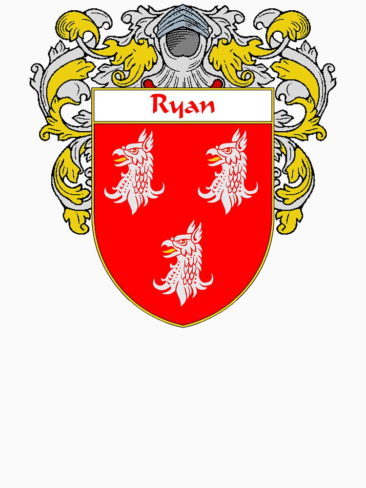 "Ryan Coat of Arms / Ryan Family Crest" T-shirt for Sale by IrishArms ...