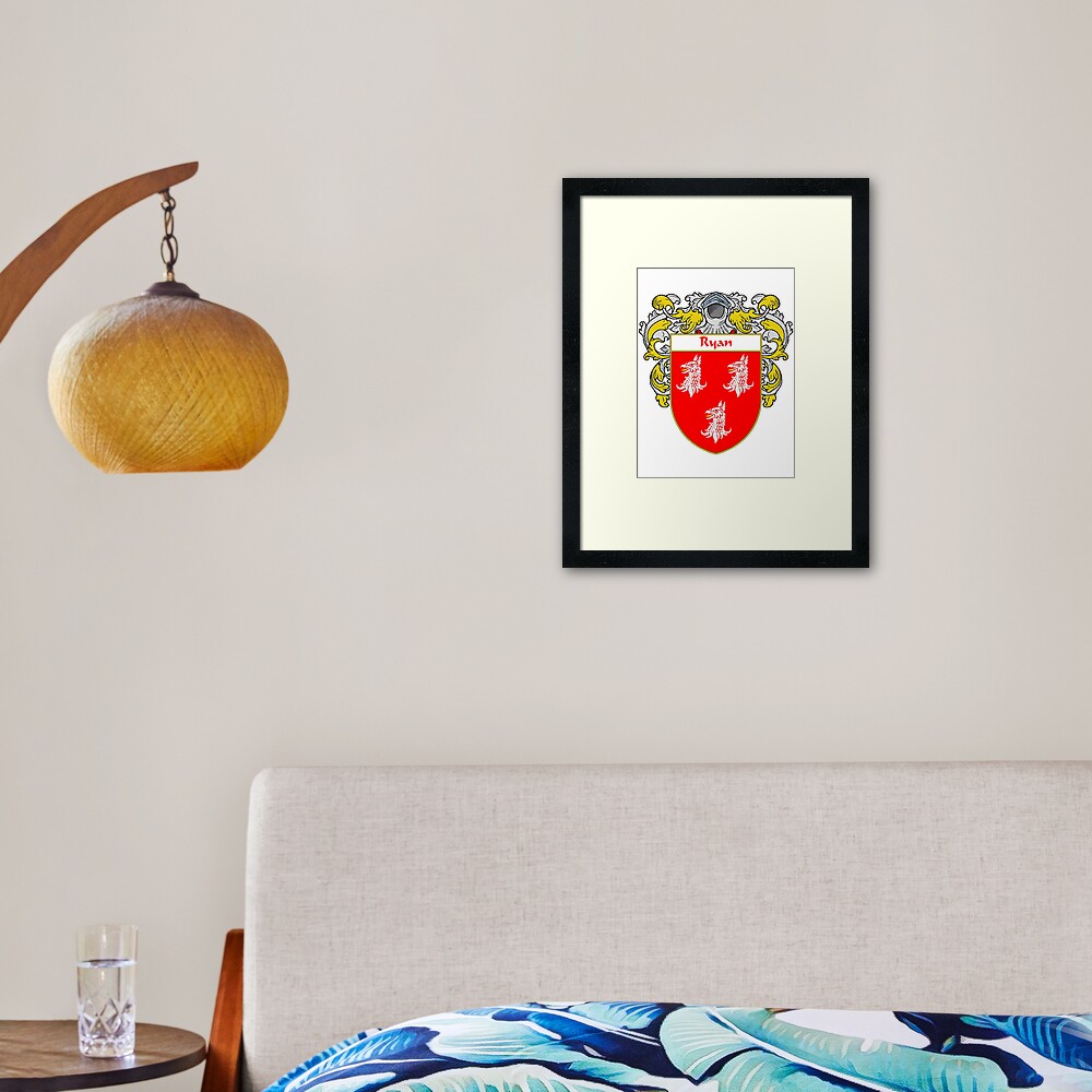 "Ryan Coat of Arms / Ryan Family Crest" Framed Art Print for Sale by ...