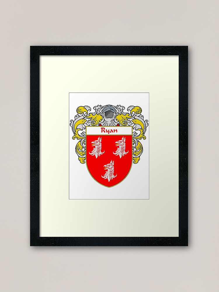 "Ryan Coat of Arms / Ryan Family Crest" Framed Art Print for Sale by ...