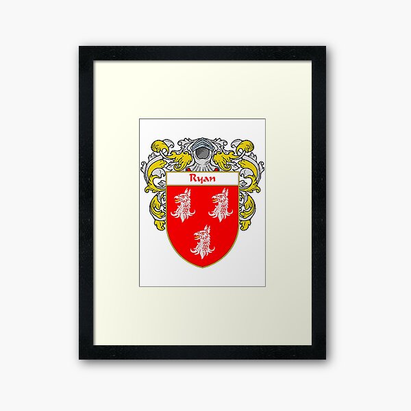 "Ryan Coat of Arms / Ryan Family Crest" Framed Art Print for Sale by ...