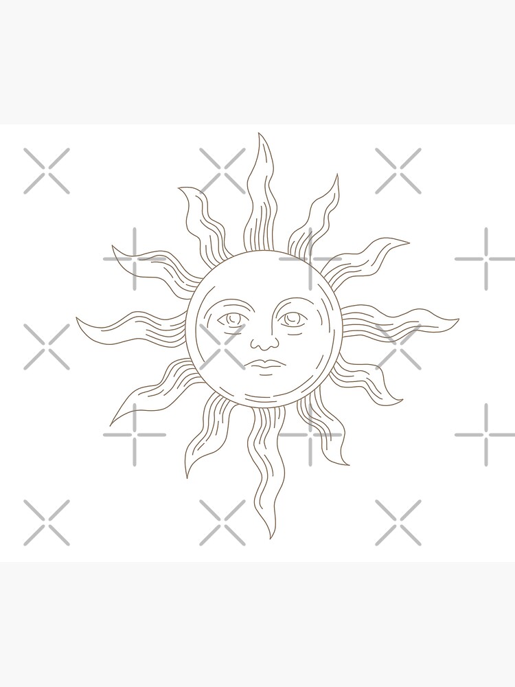 "Celestial Sun Outline" Poster for Sale by mellifluus | Redbubble