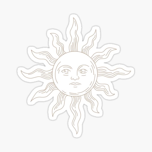"Celestial Sun Outline" Sticker for Sale by mellifluus | Redbubble