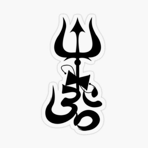 "Trishula deity shiva hinduism black theme" Sticker for Sale by Yes ...