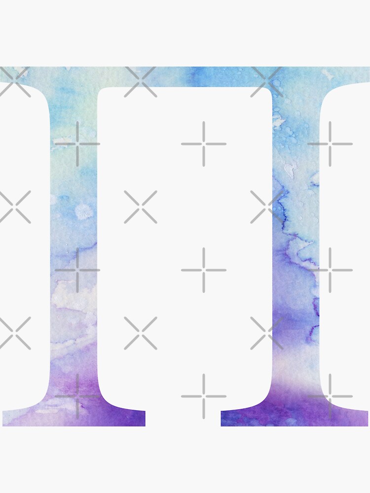 "Blue Pi Watercolor Letter" Sticker for Sale by AdventureFinder | Redbubble