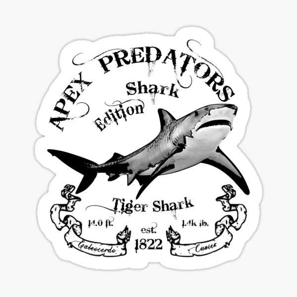 "Apex Predators - Shark Edition - Tiger Shark" Sticker for Sale by ...