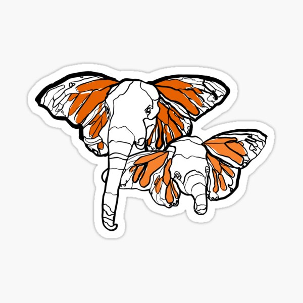 "Single Line - Flying Elephants" Sticker for Sale by MaxencePierrard ...