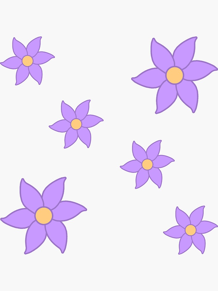 "Pretty purple flowers sticker pack" Sticker by MeIanie | Redbubble