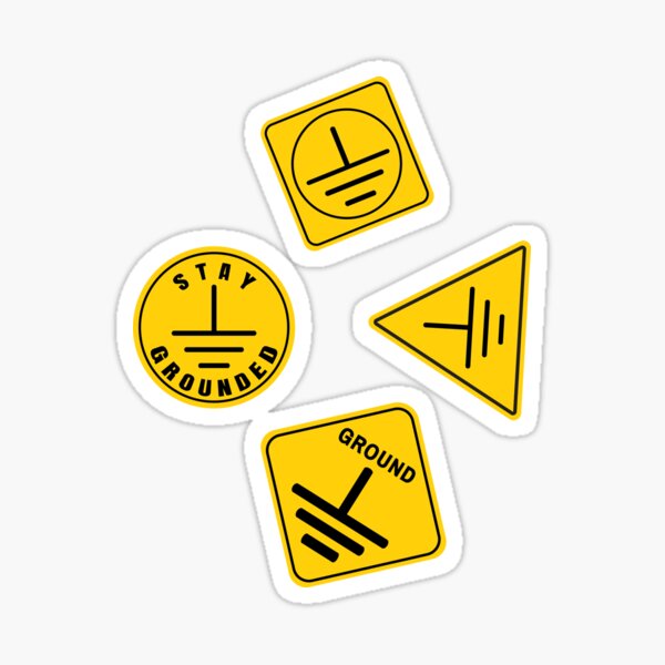 "Electrical grounding sign funny pattern " Sticker by Anton-B78 | Redbubble