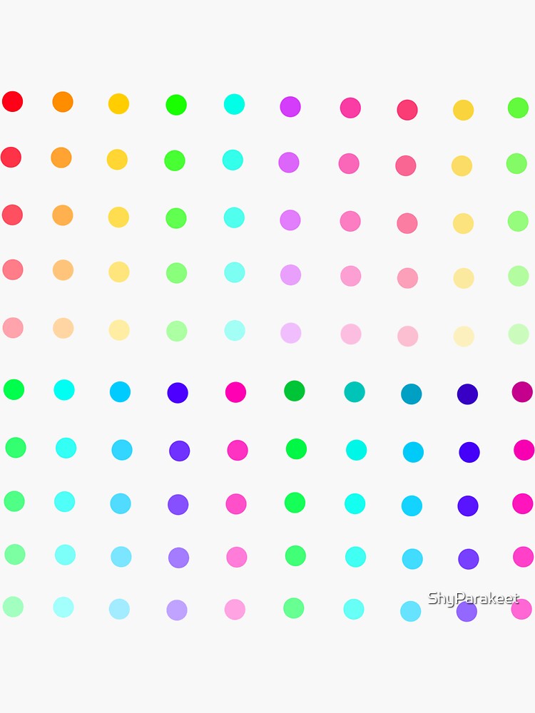 "Set of 100 Colored Dots" Sticker for Sale by ShyParakeet | Redbubble