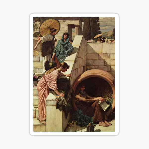 "Diogenes Cynic Philosopher of Synope" Sticker by dianegaddis | Redbubble