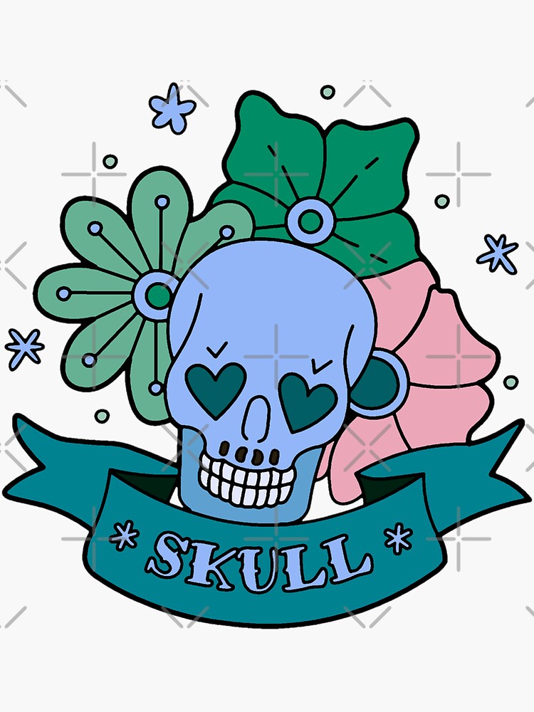 "Cute scull" Sticker for Sale by Cassandra6193 | Redbubble