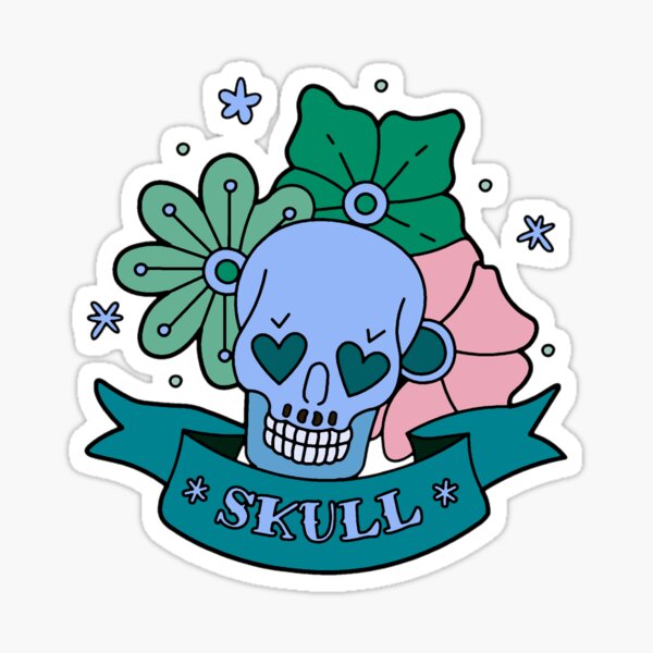"Cute scull" Sticker for Sale by Cassandra6193 | Redbubble