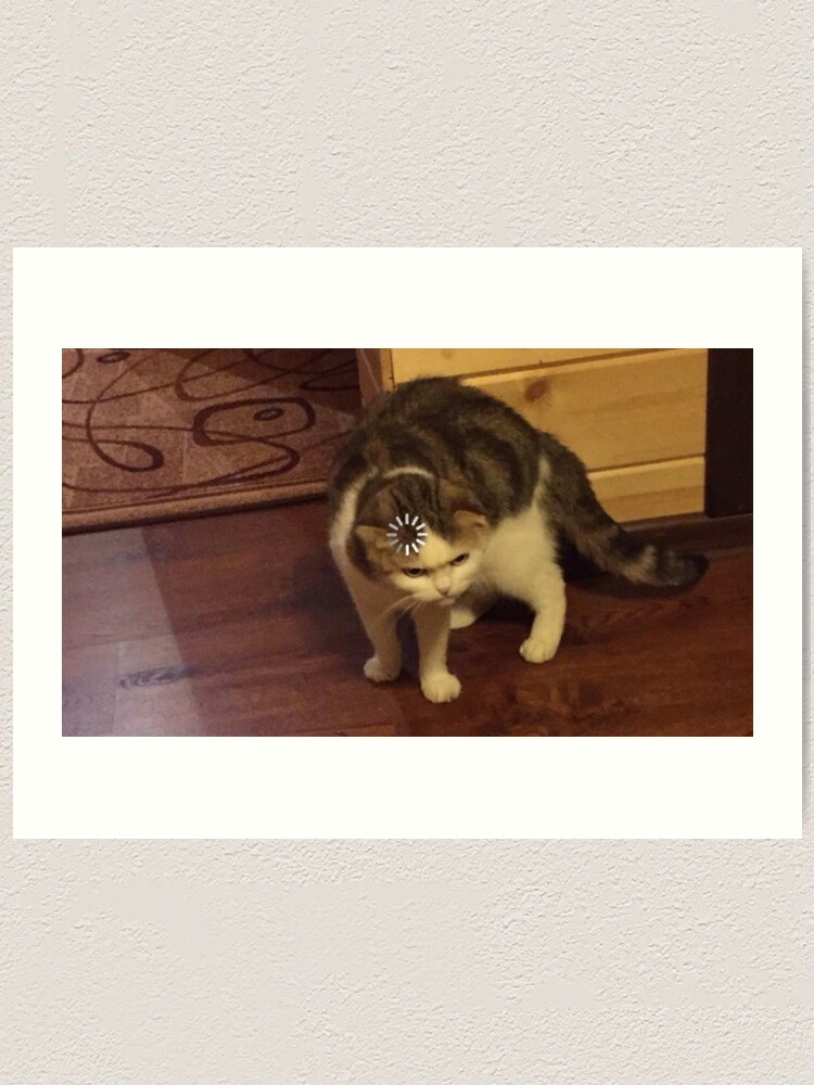 "Angry loading cat MEME" Art Print by Keles | Redbubble
