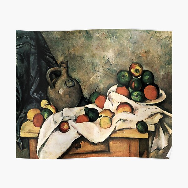 Still Life, Drapery, Bowl, Paul Fruit Pitcher, and Cézanne