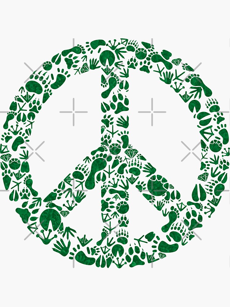 "ANIMAL FOOTPRINTS PEACE SIGN" Sticker by OrNissimDesigns | Redbubble