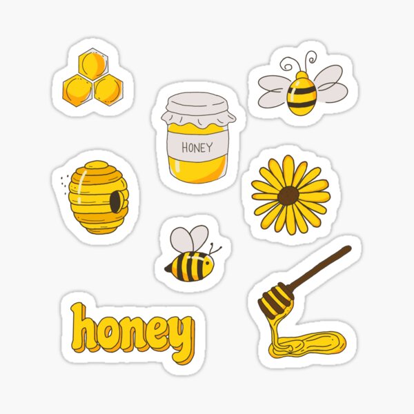 "cute bee sticker pack" Sticker for Sale by maggieshahine | Redbubble