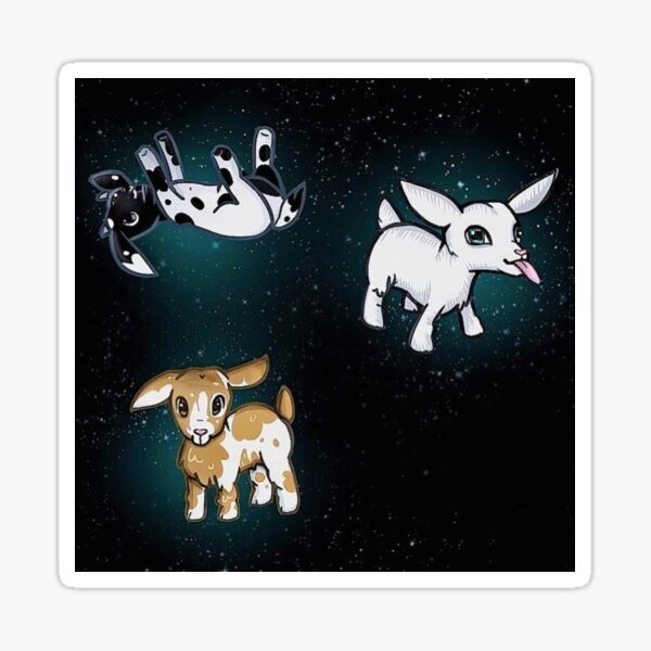 "Space Goats" Sticker by Claudiaroseart1 | Redbubble
