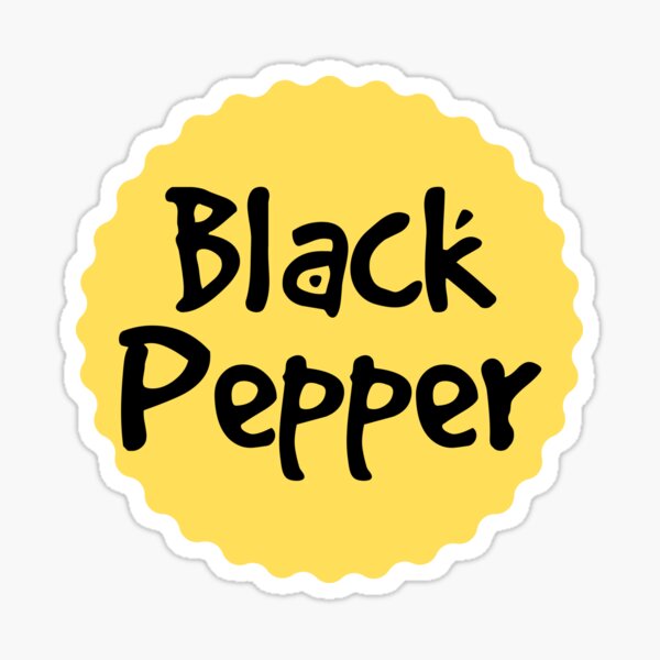"Black Pepper - Yellow Label " Sticker for Sale by LabelStore | Redbubble