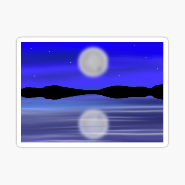 "Moon reflection" Sticker by Bethlar | Redbubble
