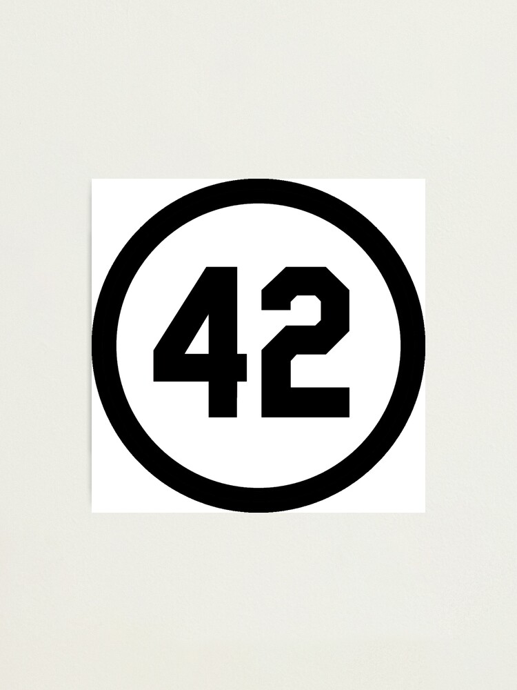 Lámina fotográfica «El gran número 42 de béisbol de Jackie Robinson en ...