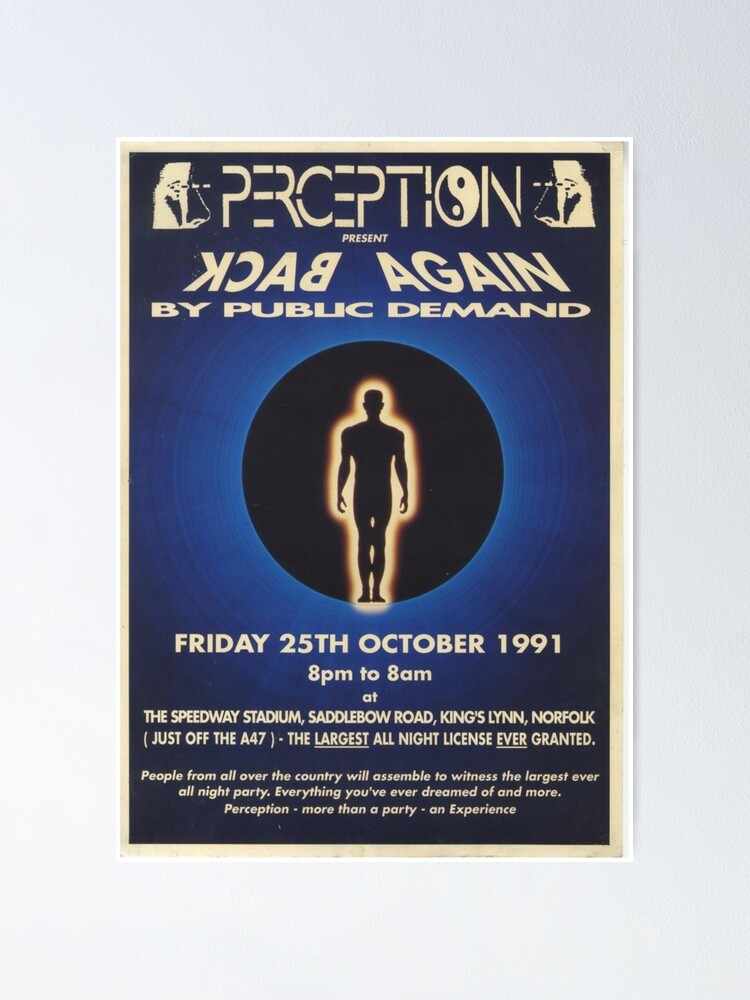 "Perception Back Again Old School Rave Flyer" Poster by AntiquePatriot ...