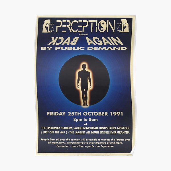 "Perception Back Again Old School Rave Flyer" Poster by AntiquePatriot ...