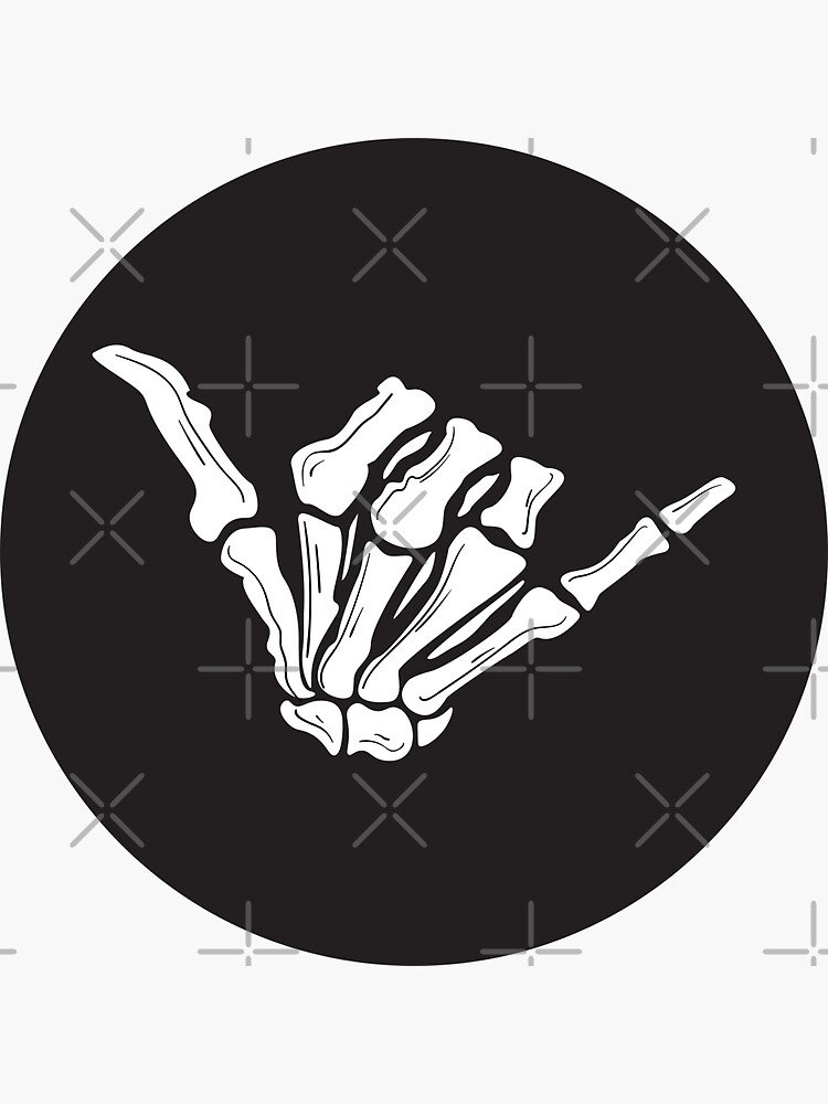 "Call Me Bone Hand Skeleton Illustration " Sticker for Sale by ...