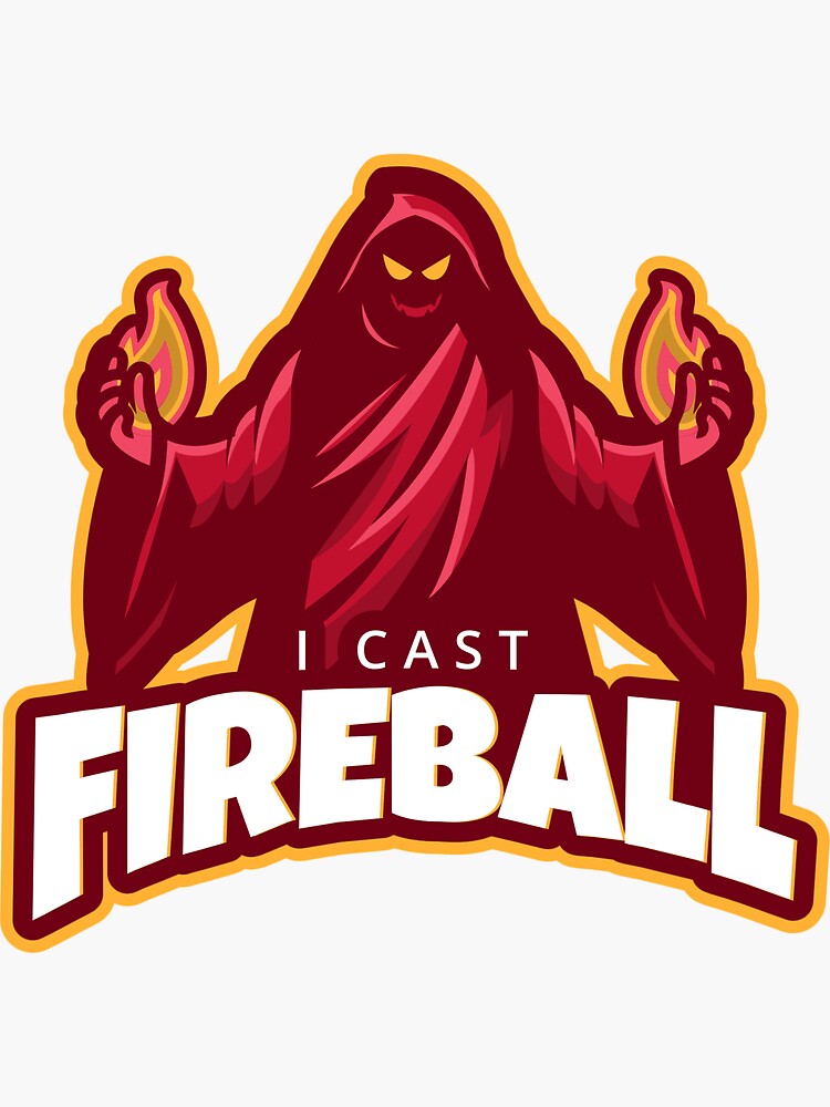 "Cast Fireball" Sticker by WizardsCouncil | Redbubble