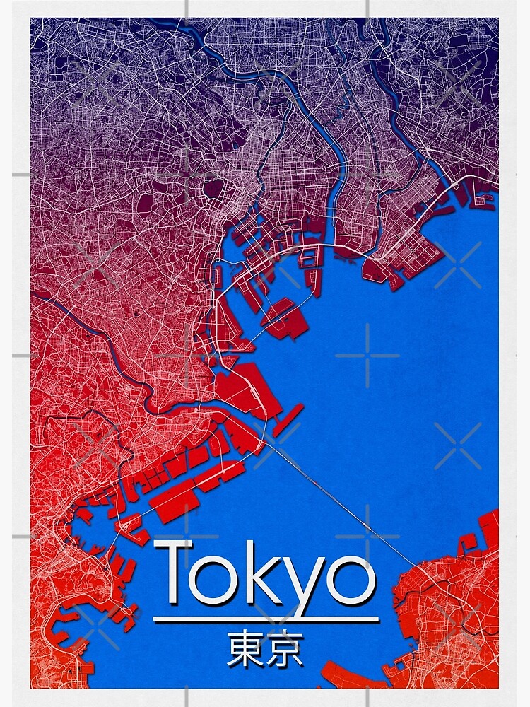 "Tokyo Japan Map Sun Art" Art Print for Sale by Wizardofpizza | Redbubble