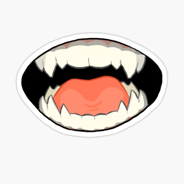 "Sharp Teeth Mouth" Sticker by MadeleineSharp | Redbubble