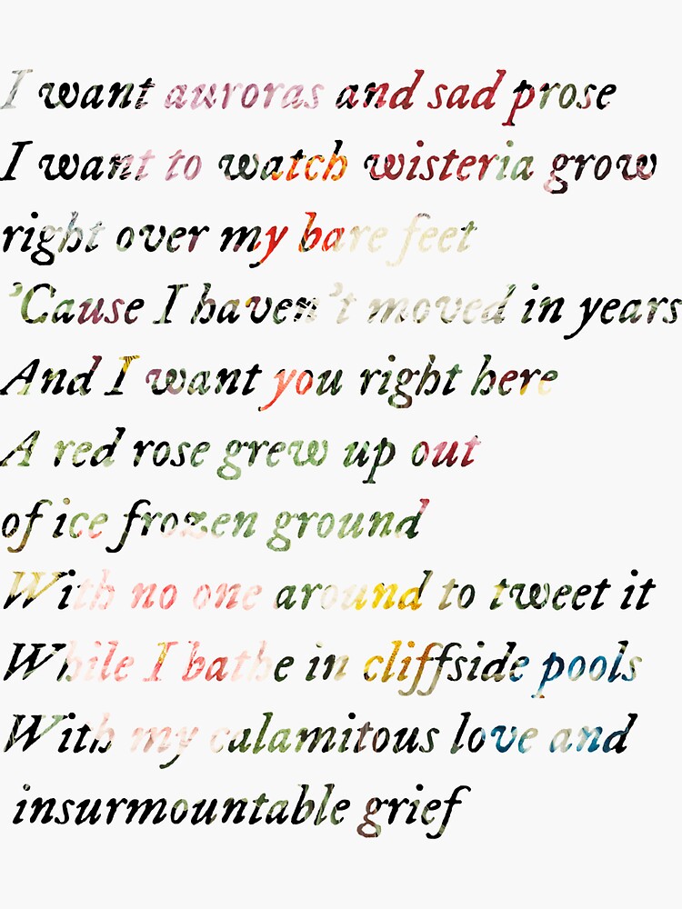 "Taylor Swift - The Lakes" Sticker for Sale by naomisumi | Redbubble