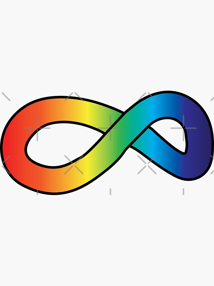"Rainbow Infinity Symbol for Autism Acceptance/Awareness " Sticker by ...