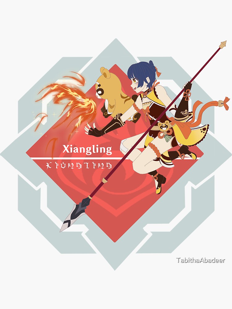 "Genshin Impact Xiangling" Sticker for Sale by TabithaAbadeer | Redbubble