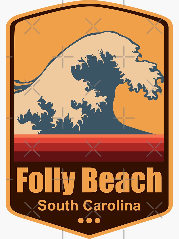 "Folly Beach South Carolina" Sticker for Sale by B3N-arts | Redbubble