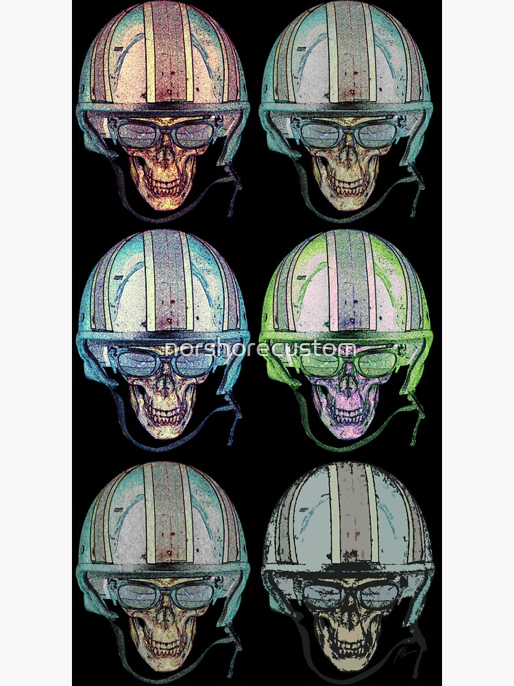"Undead Biker helmet Skull Zombies multi" Sticker for Sale by ...